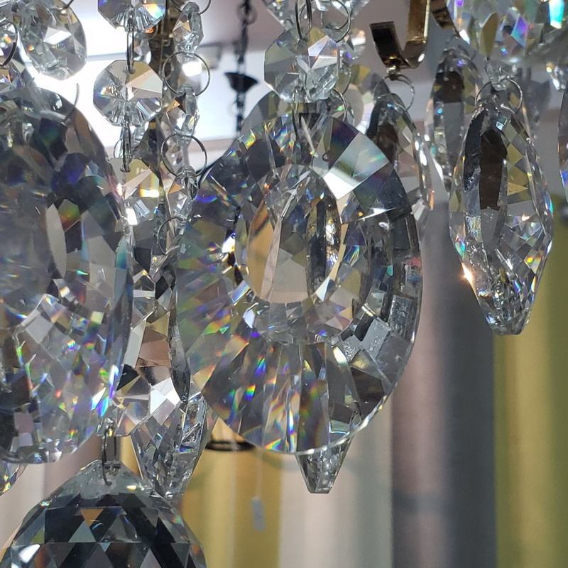 Indoor Lighting Fancy Luxury Marie Gold Metal Clear Crystal Chandelier ...