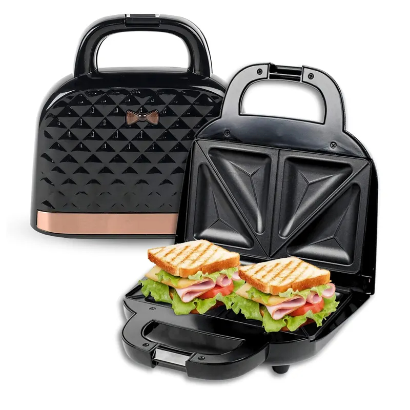 750 Watts Easy To Clean Kitchen Black 2 Slice Toster Grill Sandwich ...